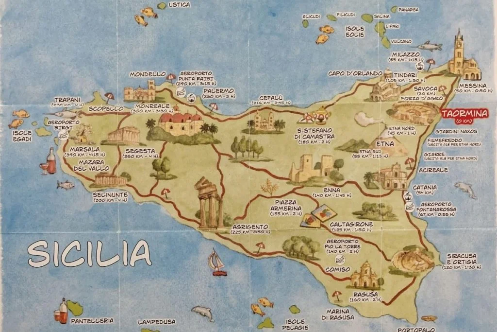 Mujer Escapó De Sicilia Mapa Ciudades Islas De Italia: Destinos Para